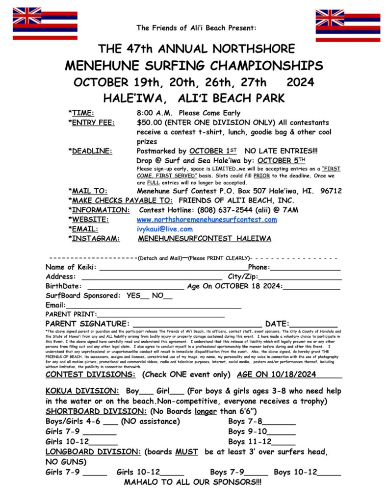 Don’t Miss This Years 47th Annual Northshore Menehune Surfing Champs ...
