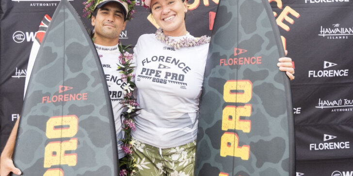 CARISSA MOORE & ELI HANNEMAN WINNERS OF Florence Pipe Pro Presented by ...
